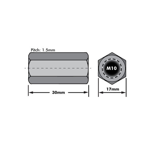 M10 Stud Connector Nut
