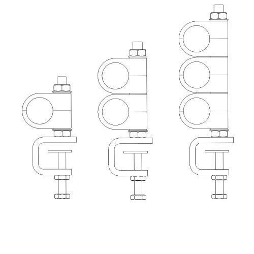 GCA Ltd Black Single Clamp Assembly BW7 for 1 x 1-1/4" or 6-50 Feeder ...