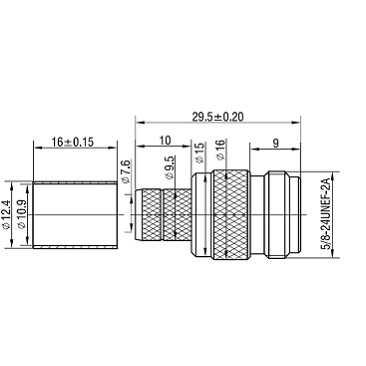 N-Type Female Connector for RG8 Cable.