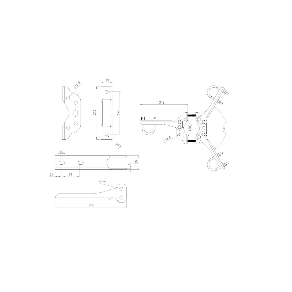 MAFI 4418 3 Sector Antenna Mount Kit