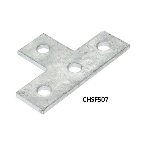 CHSF507 Flat Tee Bracket 4 Hole for Slotted Channel Hot Dipped Galv