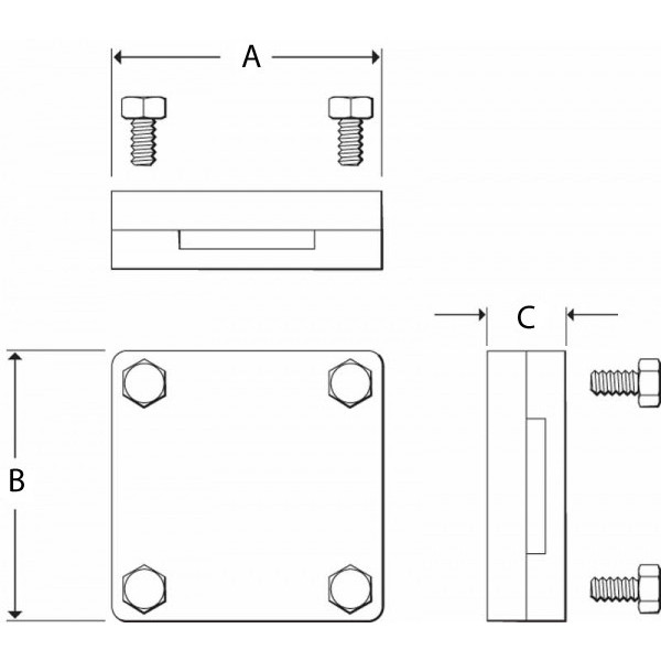 JG253 Lightning Protection Square Junction Clamp Copper