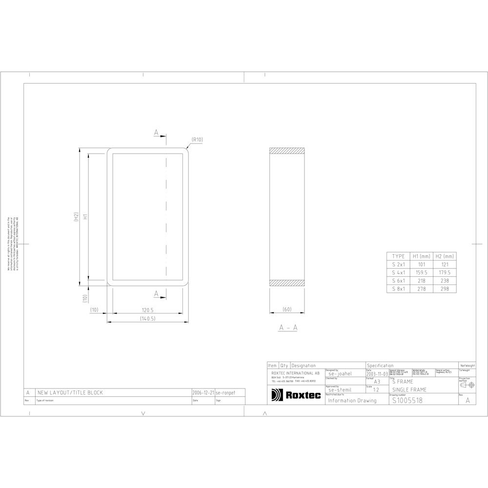 ROXTEC S FRAME S2X1 PRIMED