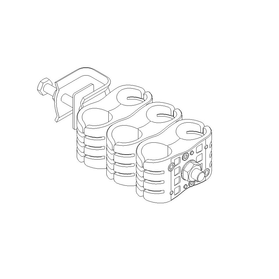 GCA Ltd Black Double Clamp Assembly DW8 for 4 x 1-5/8" or 7-50 Feeder ...