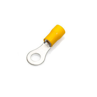 YR64 - 6.0mm Yellow Ring Terminal, pack of 100 pieces.
